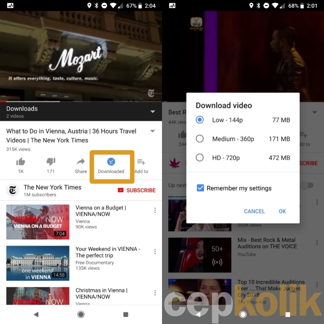 Youtube Video İndirme Özelliği Artık Türkiye'de Kullanılabilir! - Cepkolik